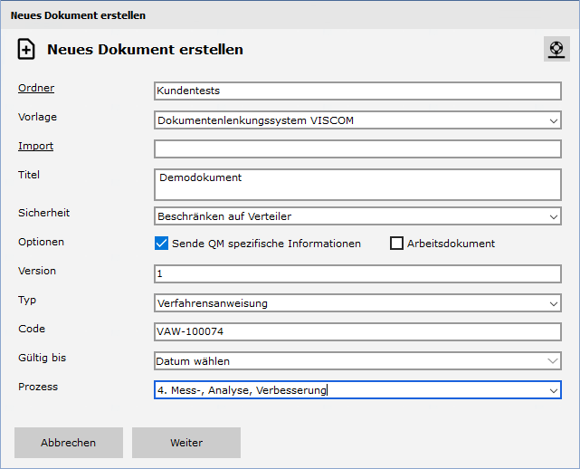 Neues Dokument erstellen - www.viscom.co.at